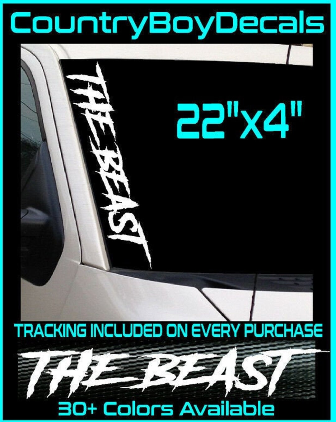 THE BEAST 22" Windshield Vinyl Decal Sticker Diesel Truck Jdm Car Boost ...