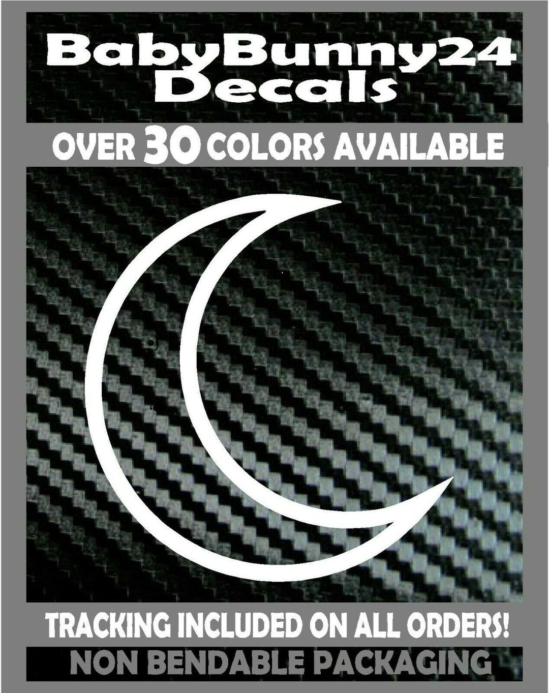 Crescent Moon Car Decal Vinyl Sticker Lunar Cycle Full Van Truck Laptop ...