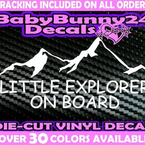 Little Explorer on Board Baby Vinyl Decal Sticker Car Truck Mountains ...