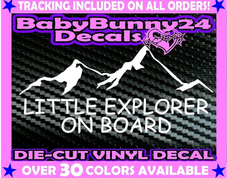 Little Explorer on Board Baby Vinyl Decal Sticker Car Truck Mountains ...