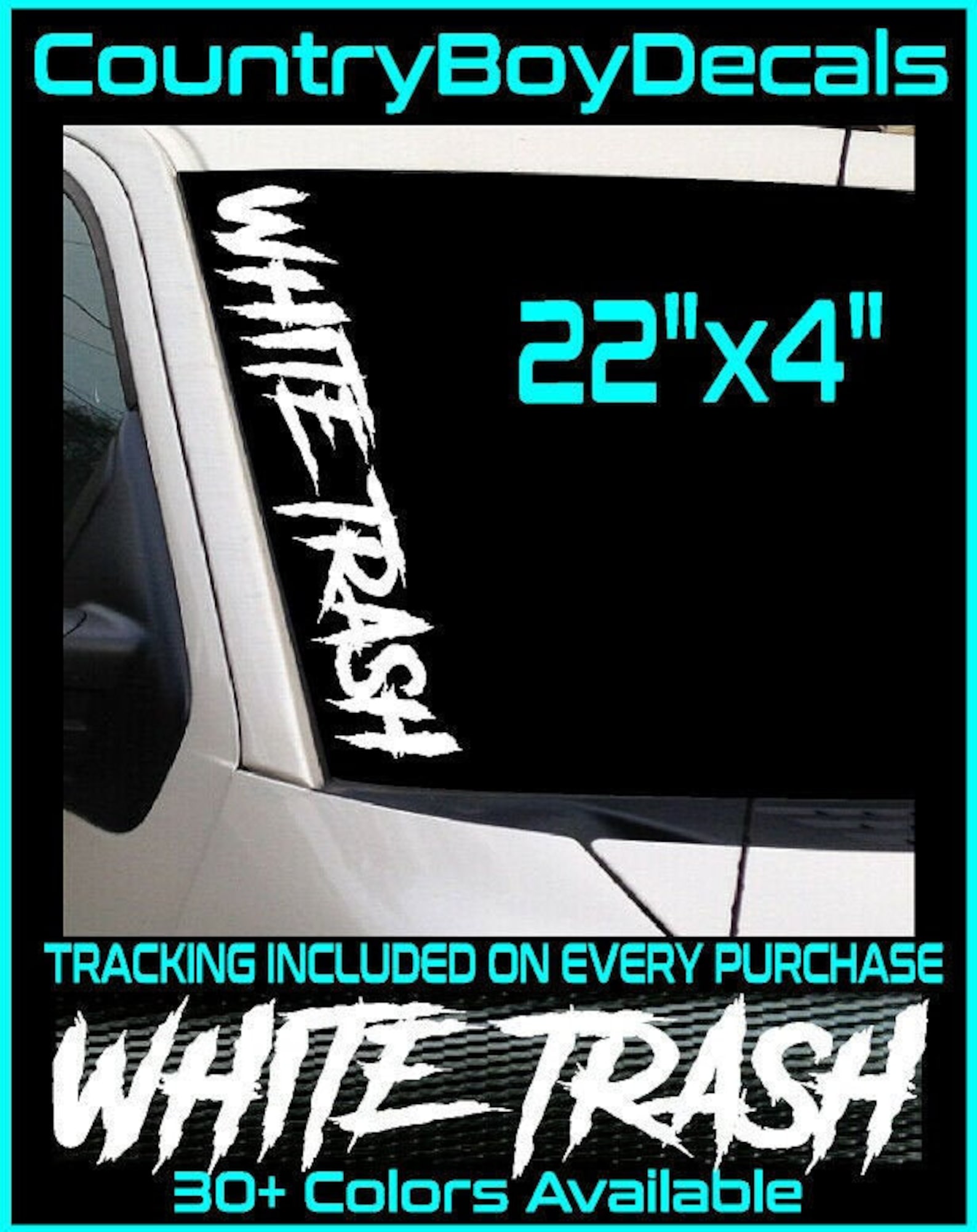 WHITE TRASH 22 Vinyl Decal Sticker Diesel Truck Car | Etsy