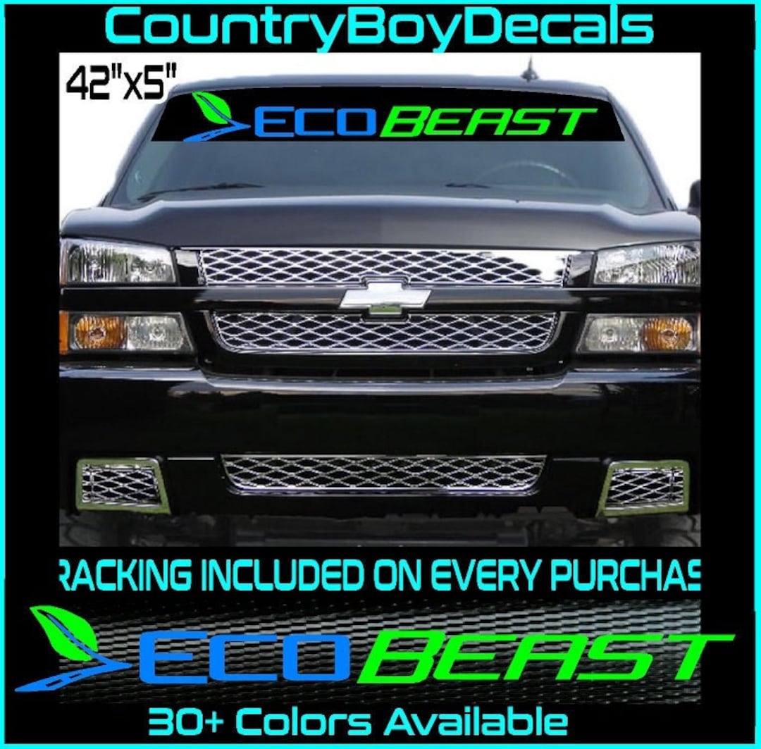 ECOBEAST 42" Windshield Vinyl Decal Eco Boost Beast Truck 150 Turbo ...