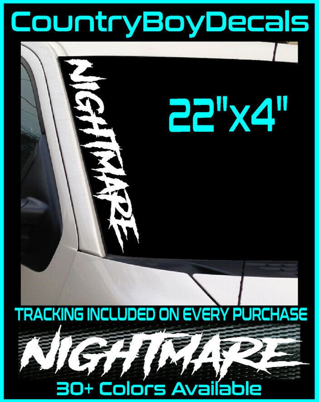 NIGHTMARE 22" Vinyl Decal Sticker JDM Car Diesel Truck Lifted Low Turbo ...