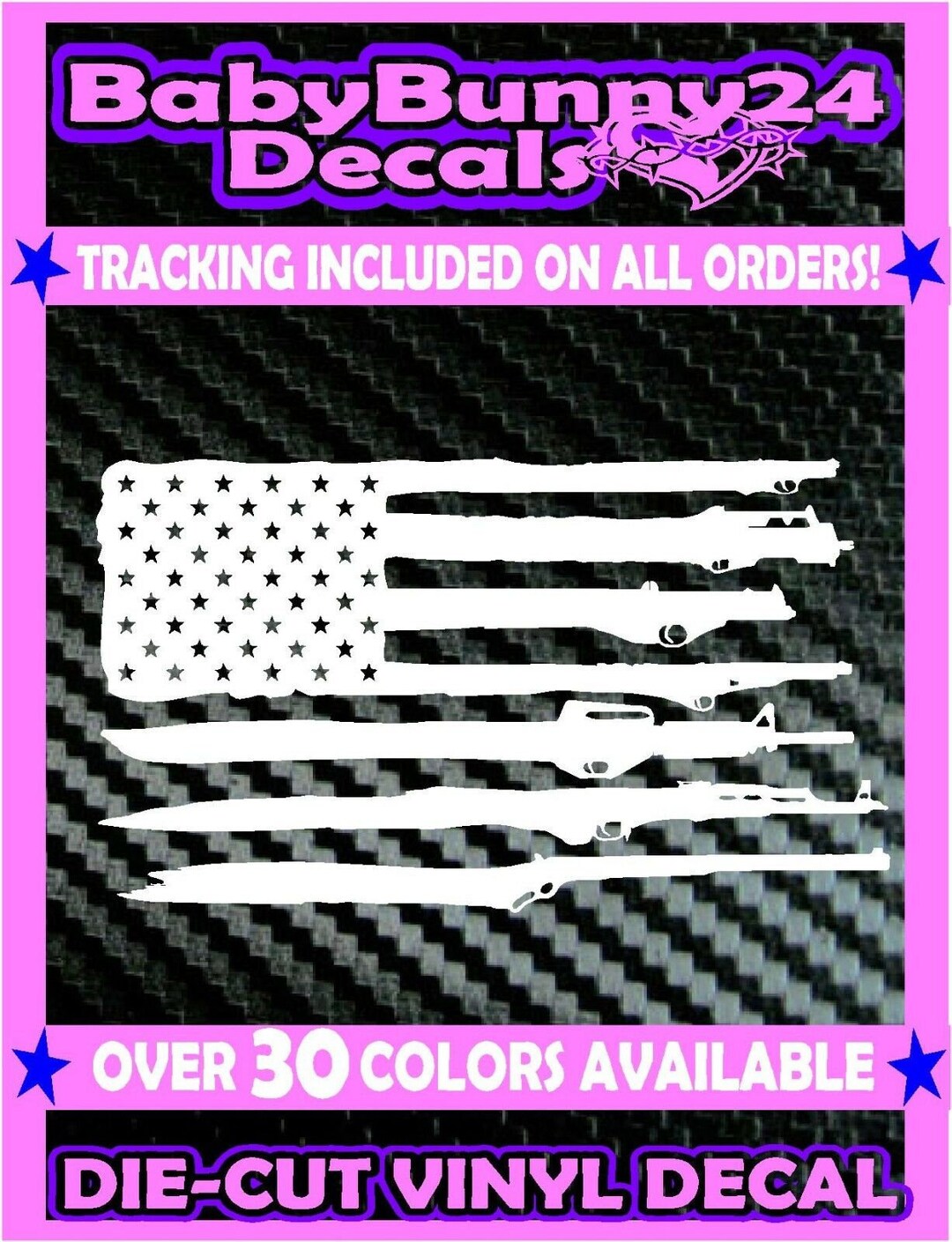 American Flag Merica Gun 2nd Amendment USA Vinyl Decal Sticker Laptop ...