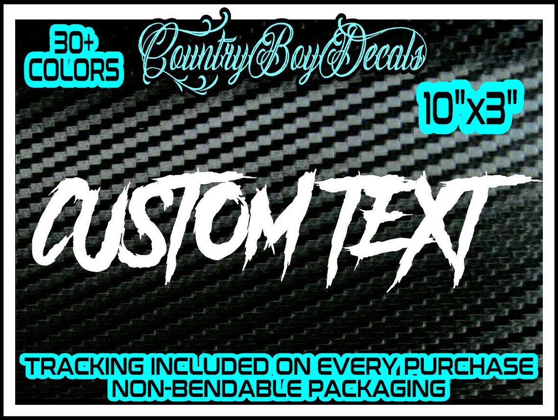CUSTOM TEXT Vinyl Decal Sticker JDM Car Diesel Truck Turbo Boost Stance ...