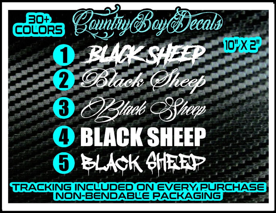 BLACK SHEEP Vinyl Decal Sticker Diesel Truck JDM Car Lifted Low Turbo ...