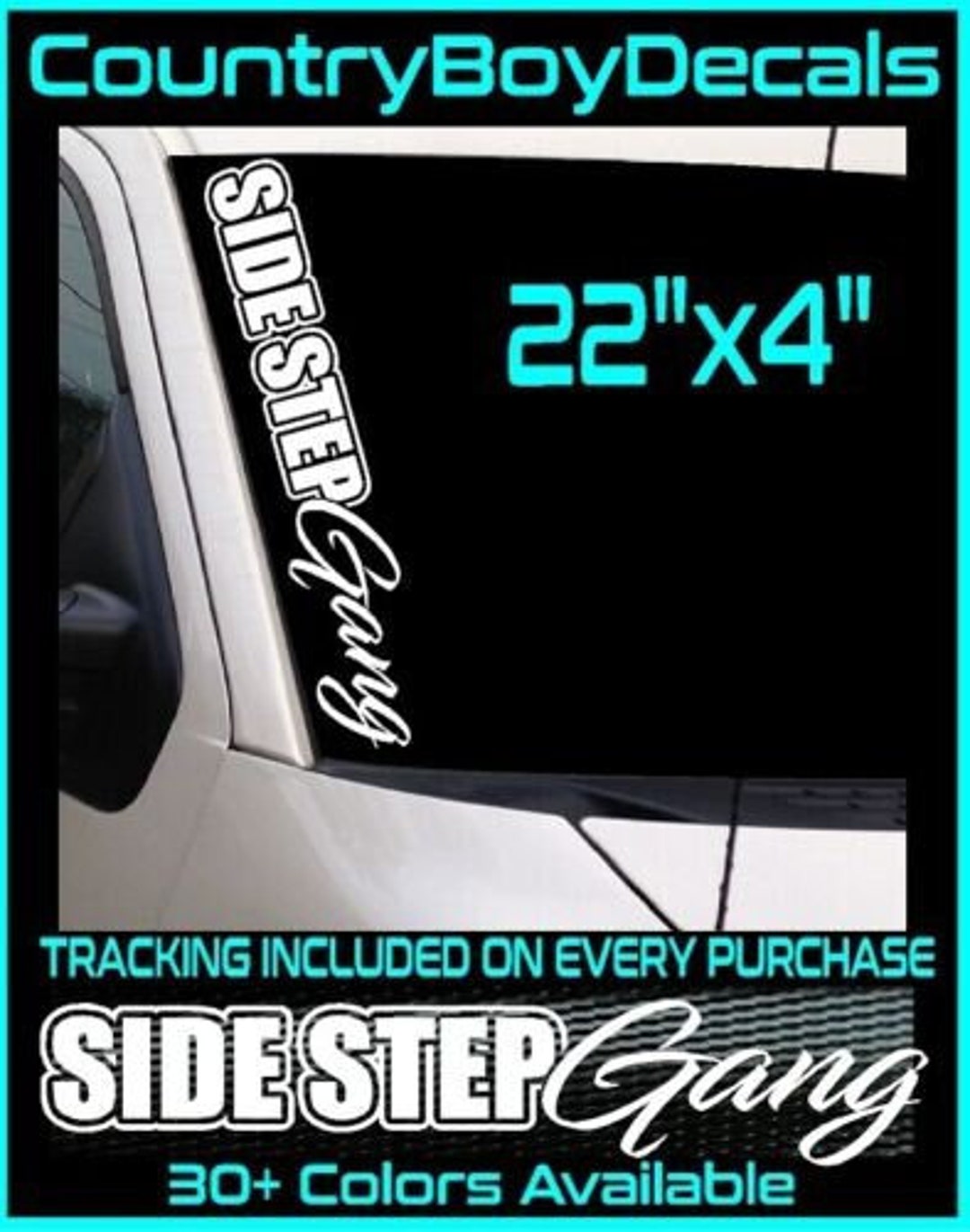SIDE STEP GANG 22" Vinyl Decal Windshield Diesel Truck Lifted Obs Old ...
