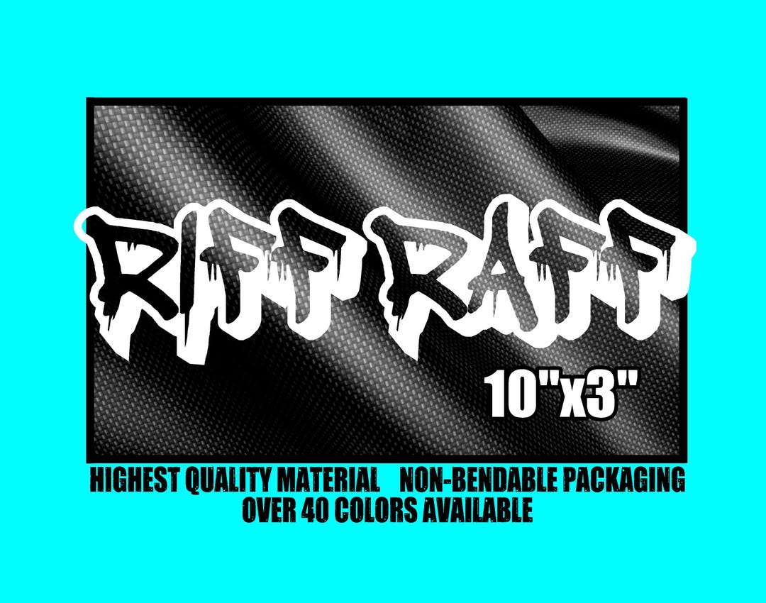 RIFF RAFF Vinyl Decal 10"x3" Window Sticker Diesel Truck Car Turbo ...