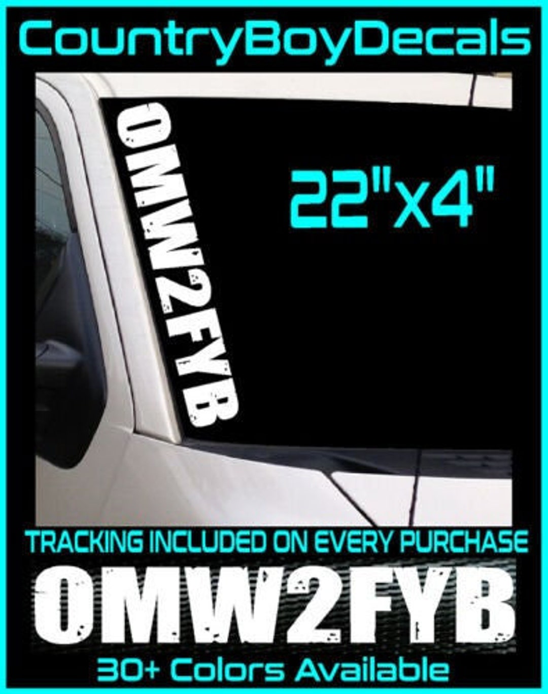 OMW2FYB 22" Vinyl Decal Sticker Diesel Truck JDM Car Turbo Boost Stance ...