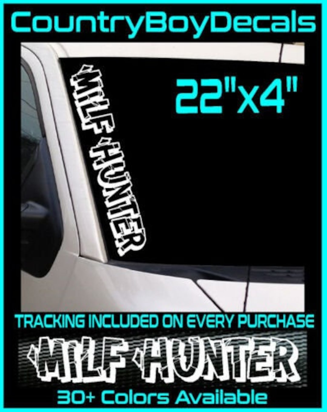 MILF HUNTER 22 Windshield Vinyl Decal Sticker Diesel - Etsy