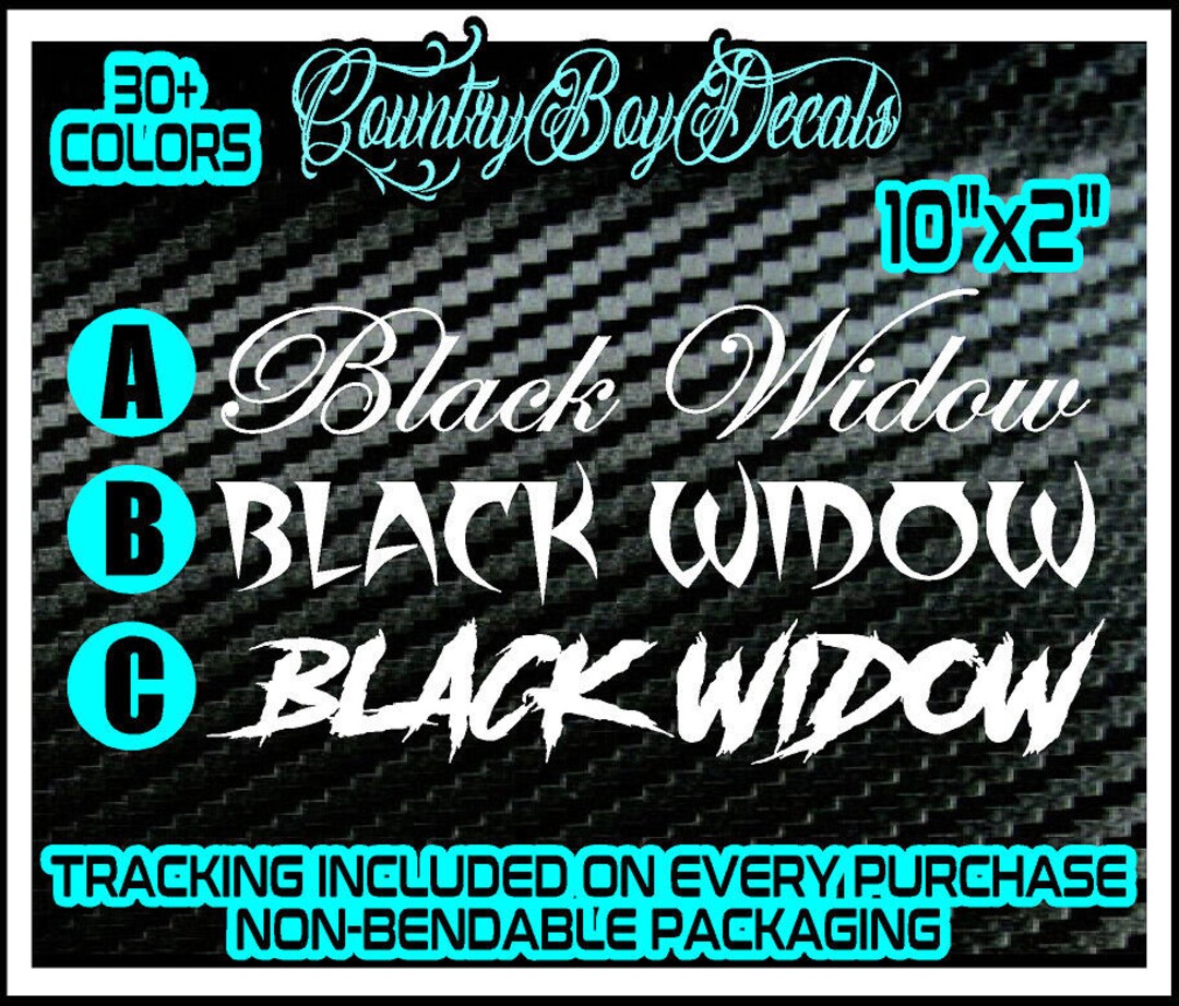 BLACK WIDOW Vinyl Decal Sticker Spider Turbo Boost Diesel Truck JDM Car ...