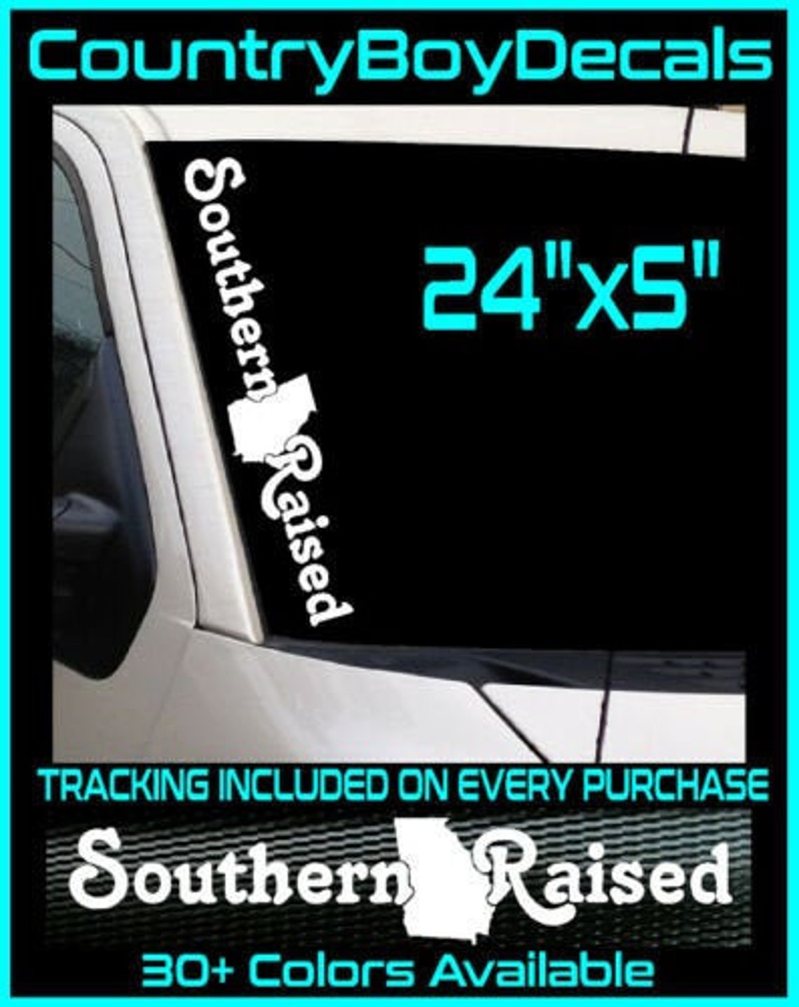 Southern Raised Georgia 24 Vinyl Decal Sticker GA South - Etsy