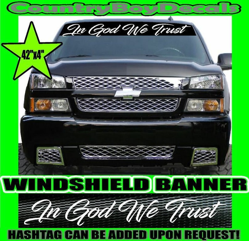In GOD WE TRUST Windshield Brow Decal Banner Sticker Blessed - Etsy