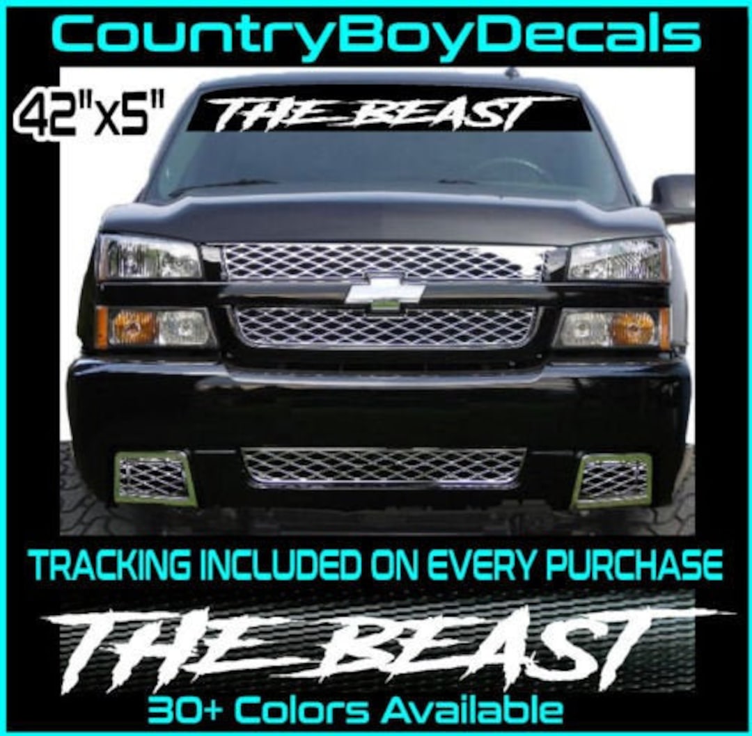 The Beast 42" Windshield Vinyl Decal Sticker DIESEL Truck JDM Car Turbo ...