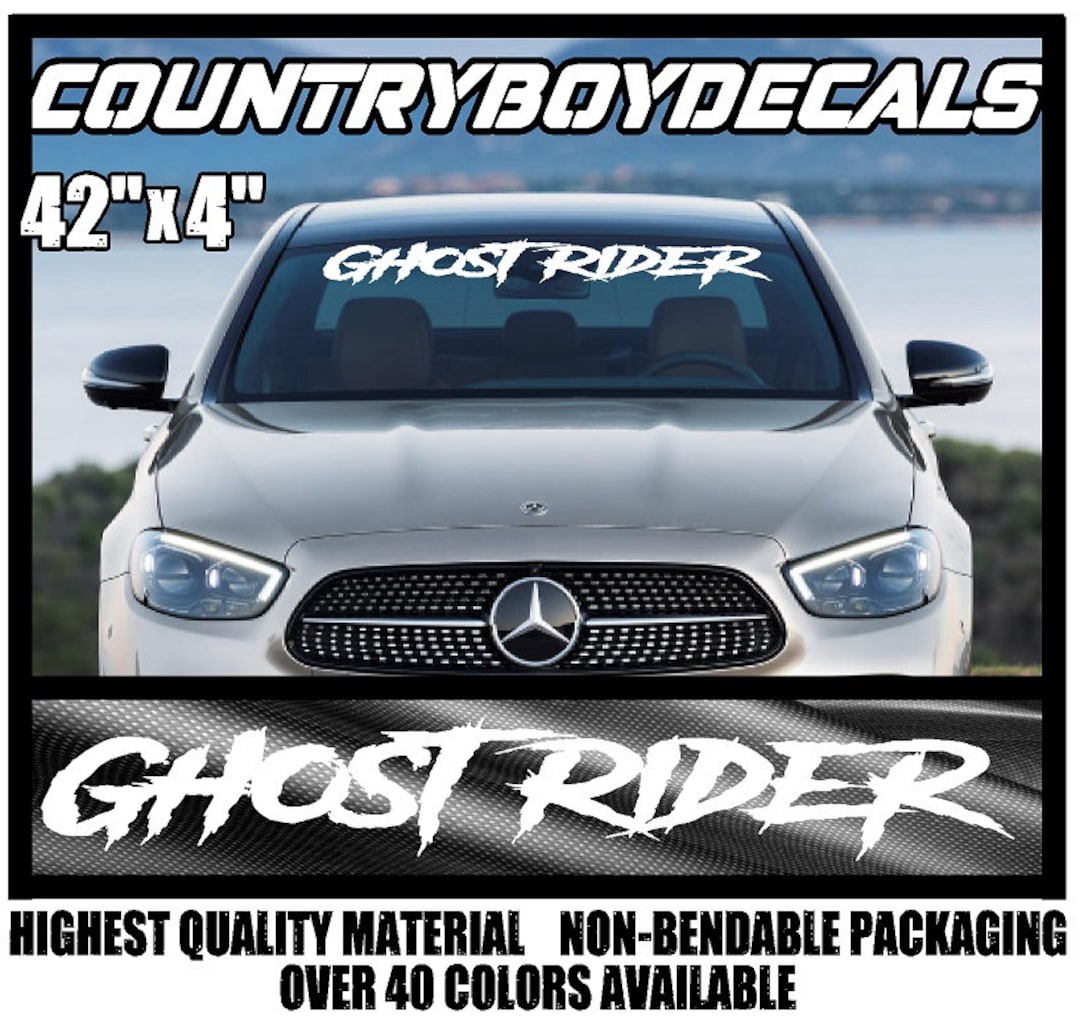 GHOST RIDER 42" X 4" Vinyl Decal Windshield Sticker JDM Car Turbo ...