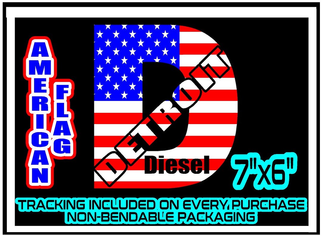 DETROIT DIESEL D Vinyl Decal Sticker TRUCK Turbo Lifted Engine ...