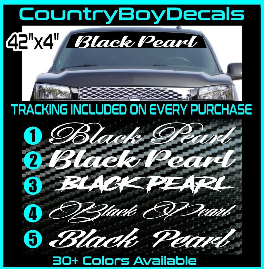 BLACK PEARL Vinyl Decal 42" Diesel Truck JDM Car Turbo Boost Lifted Low ...