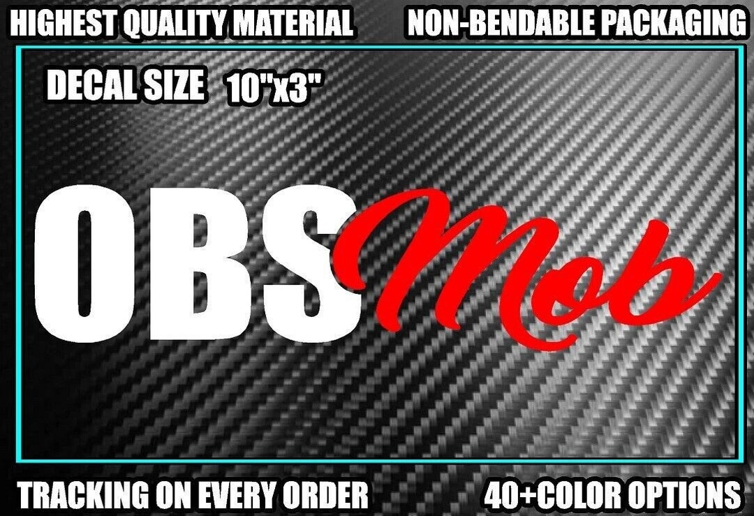OBS Mob 10" Vinyl Decal Sticker Truck Old Body Style Side Step Low ...