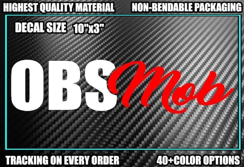 OBS Mob 10 Vinyl Decal Sticker Truck Old Body Style Side - Etsy