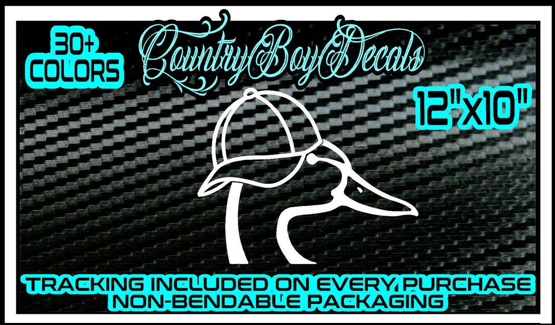DUCK With HAT 12" Vinyl Decal Sticker Ducks HUNTING Diesel Truck Fowl ...