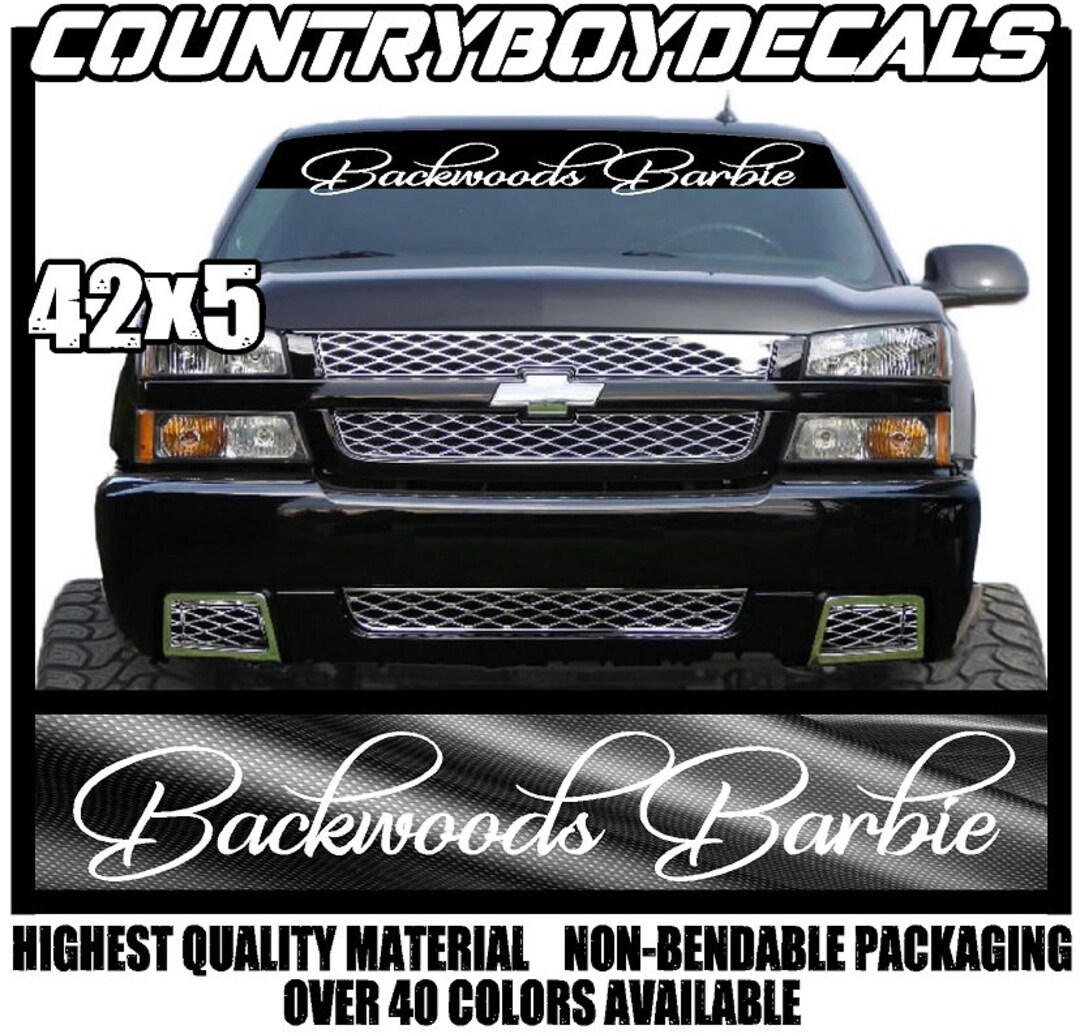 BACKWOODS BARBIE 42x5 Vinyl Decal Sticker Turbo Boost Lifted Lowered ...