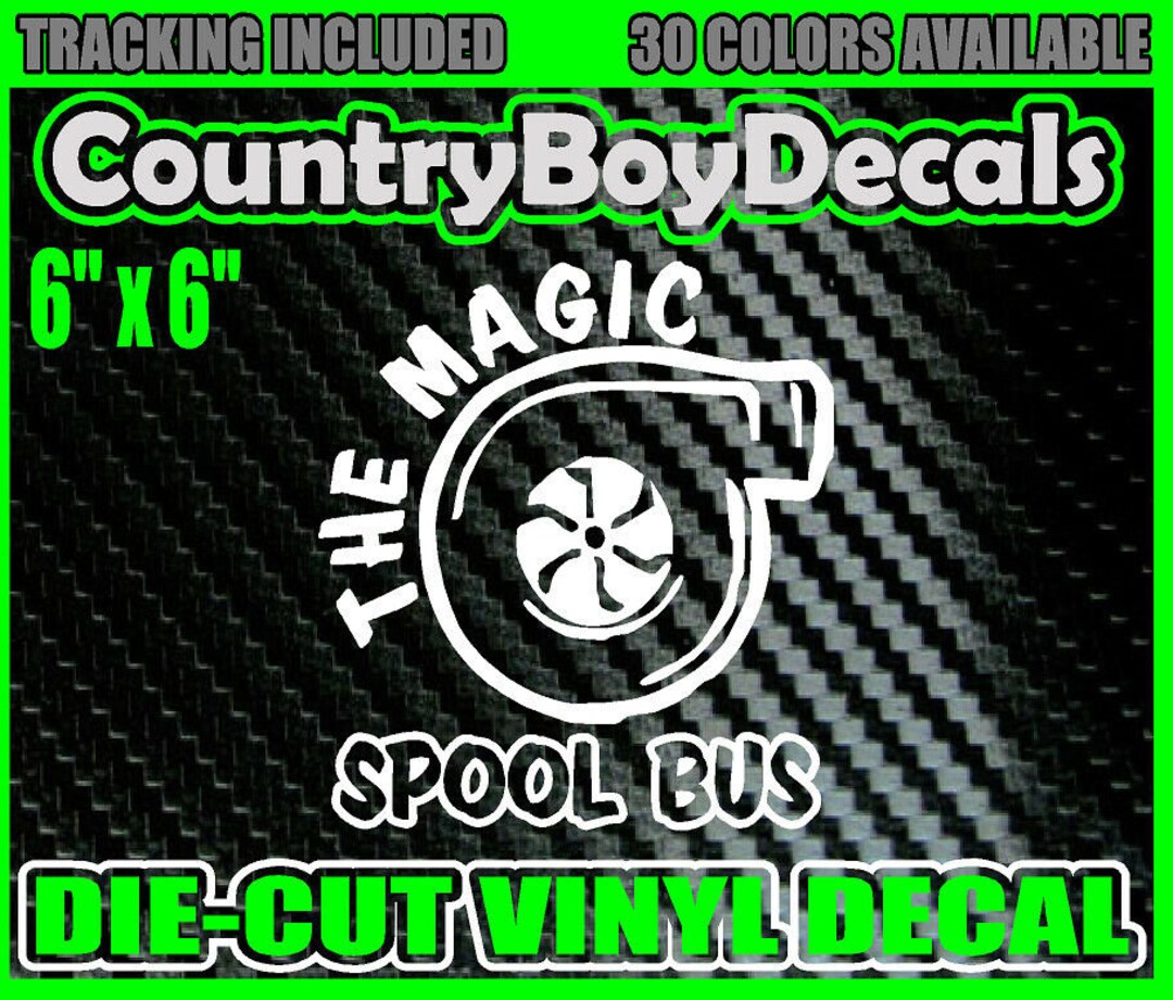 The Magic Spool Bus Vinyl Decal Sticker DIESEL TURBO TRUCK Lifted ...