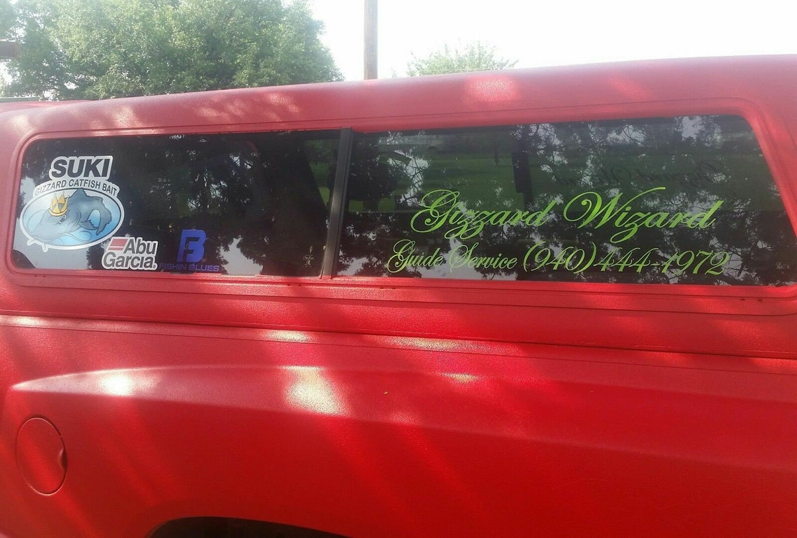 CUSTOM TEXT Script VERTICAL Windshield Vinyl Side Decal - Etsy