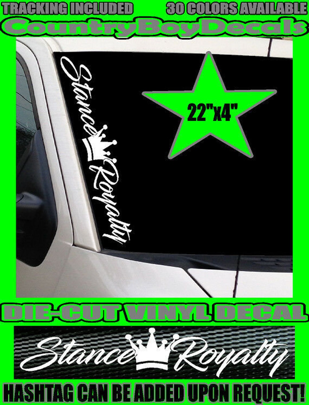 STANCE ROYALTY 22" Windshield Vinyl Decal Sticker Truck Car Jdm Lowered ...