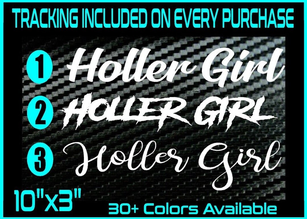 HOLLER GIRL Vinyl Decal 10" Sticker Truck Car Princess Queen Country ...