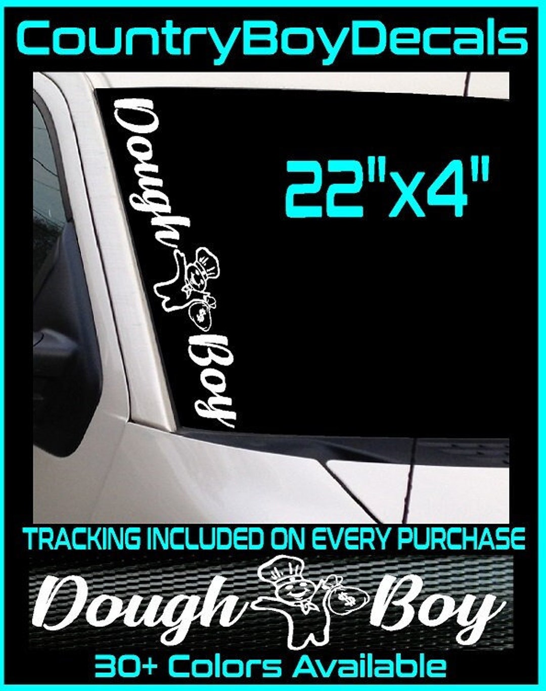 DOUGH BOY 22" X 4" Vertical Vinyl Decal Sticker Diesel Truck Jdm Car ...