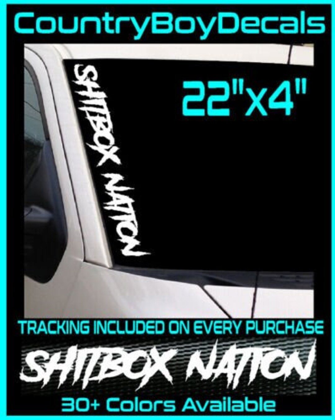 SHITBOX NATION 22" Windshield Vinyl Decal Sticker Diesel Truck Jdm Car ...