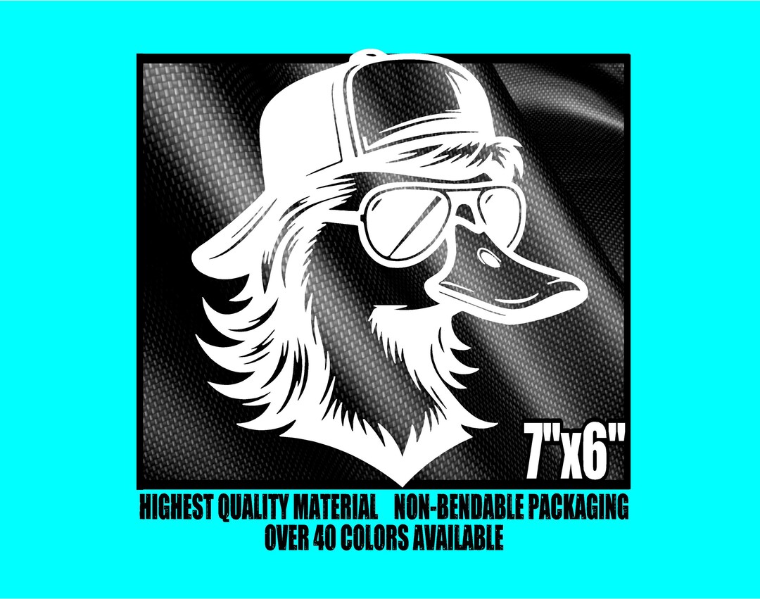Mullet DUCK With HAT Vinyl Decal 7"x6" Sticker Hunting Diesel Truck Car ...