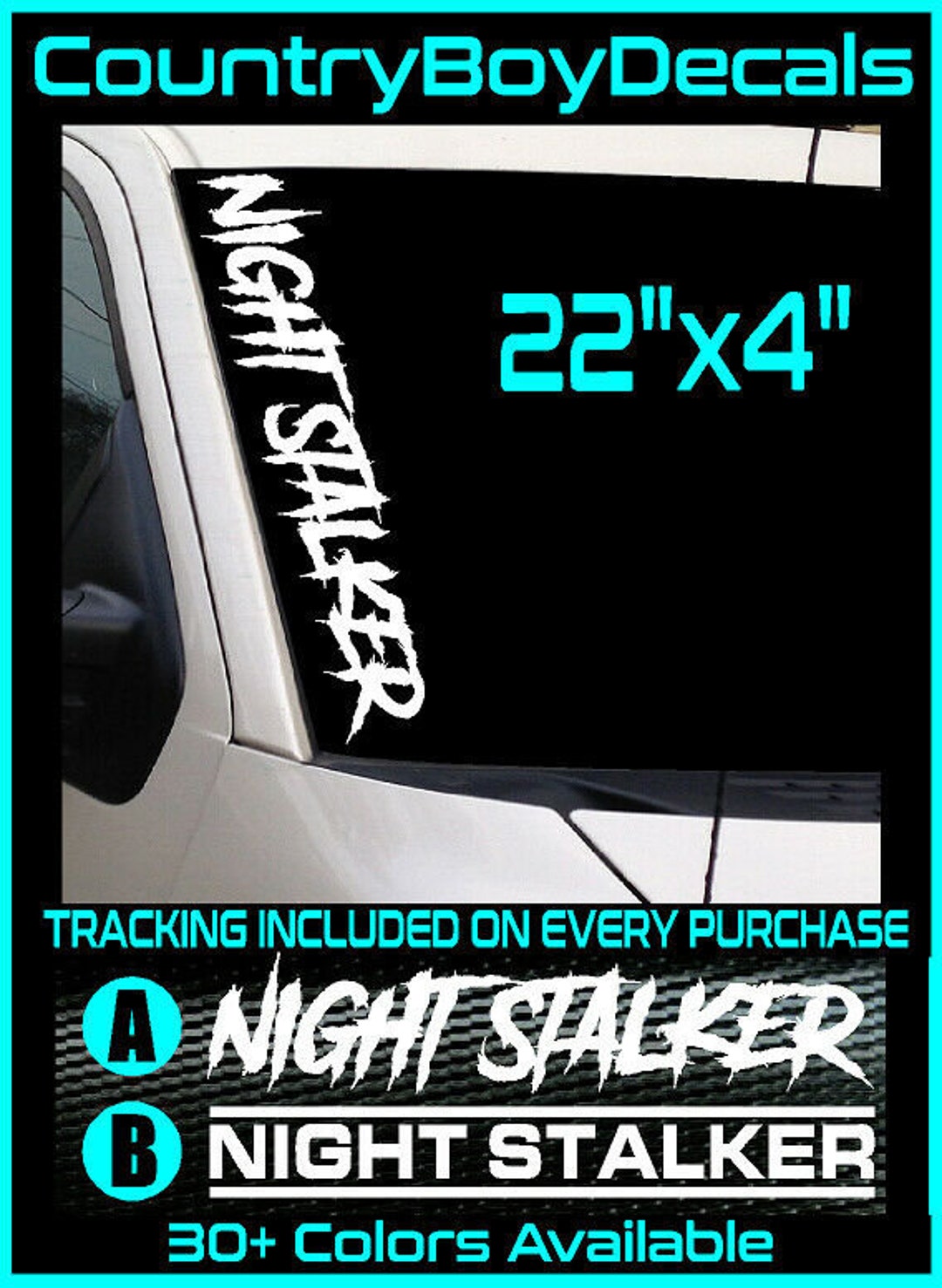 NIGHT STALKER 22" Windshield Vinyl Decal Sticker JDM Car Diesel Truck ...
