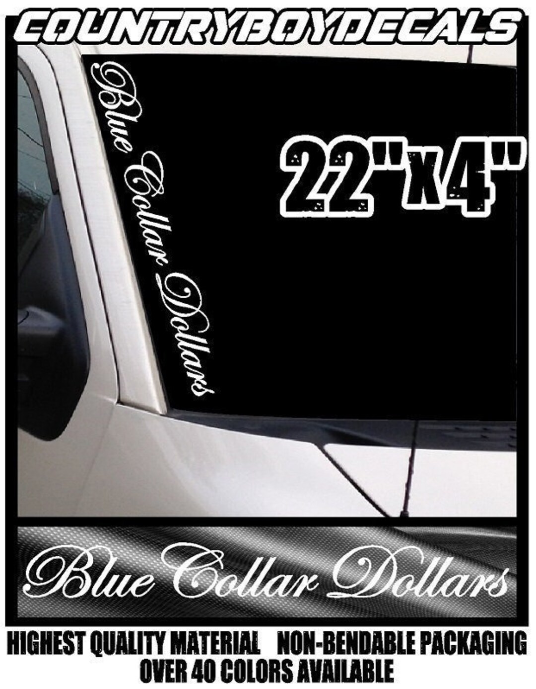 BLUE COLLAR DOLLARS Windshield 22x4 Vinyl Decal - Etsy