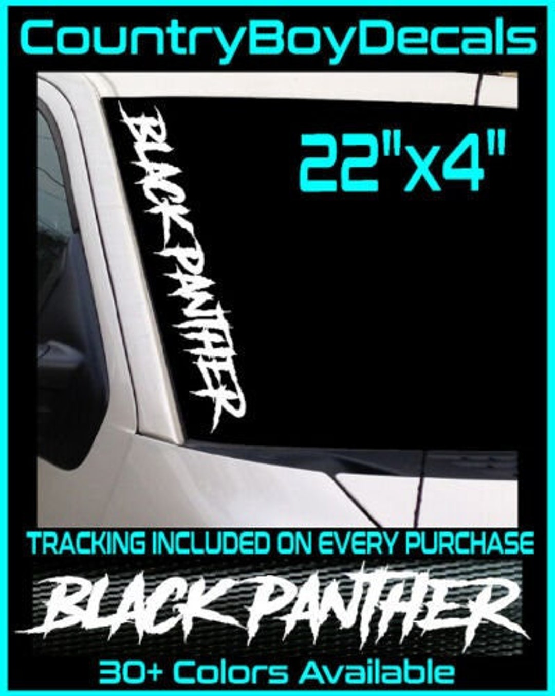 BLACK PANTHER 22" Vinyl Decal Sticker Jdm Car Diesel Truck Turbo Boost ...
