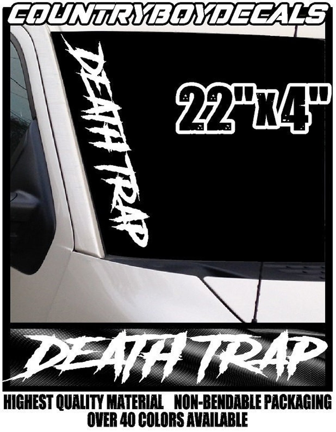 DEATH TRAP 22 Windshield Vinyl Decal Sticker Diesel Truck JDM Car ...