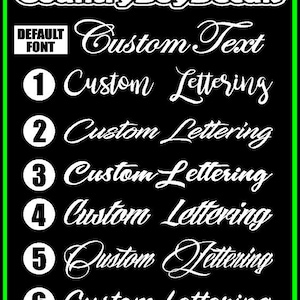 CUSTOM TEXT Script VERTICAL Windshield Vinyl Side Decal Sticker Car ...