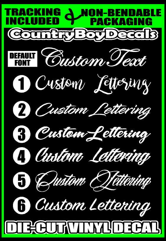 CUSTOM TEXT Script VERTICAL Windshield Vinyl Side Decal - Etsy