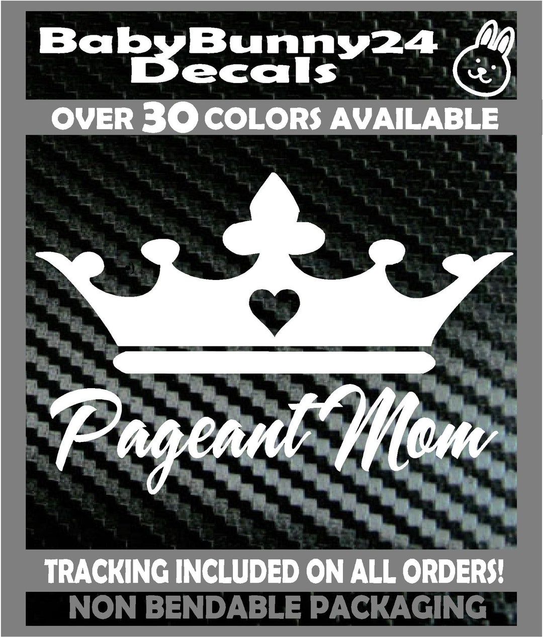PAGEANT MOM Car Decal Vinyl Sticker CROWN Beauty Princess Truck Laptop ...