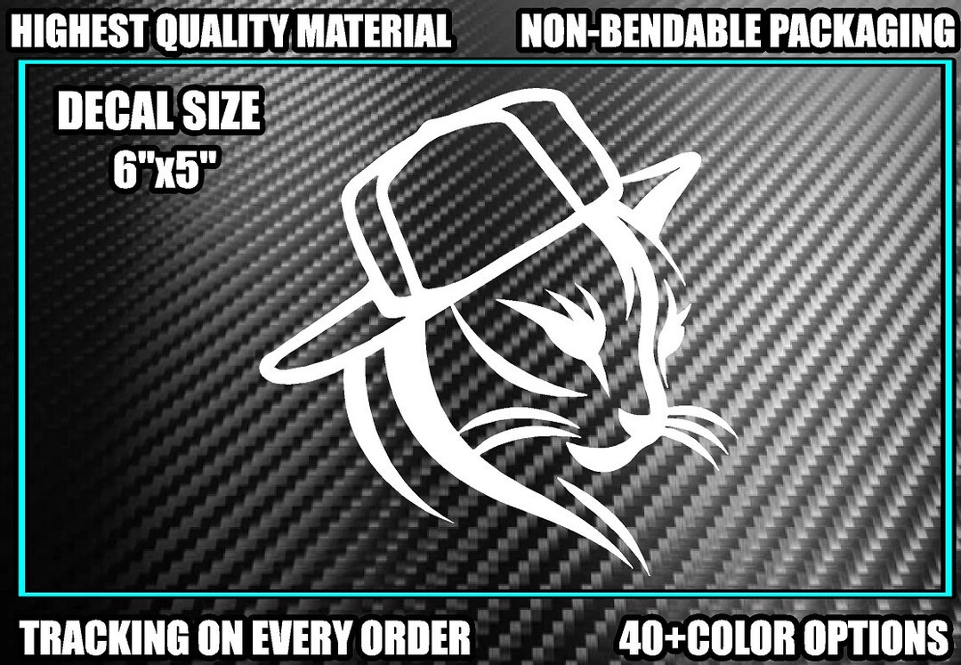 CAT With Backwards HAT Vinyl Decal Sticker Diesel Truck JDM Car Turbo ...