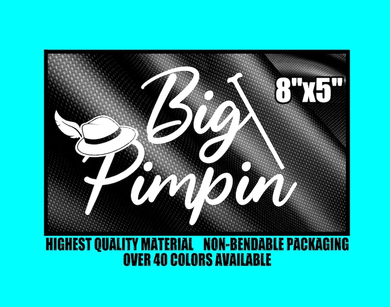 BIG PIMPIN' Vinyl Decal 8"x5" Window Sticker Diesel Truck Car Turbo Eco ...