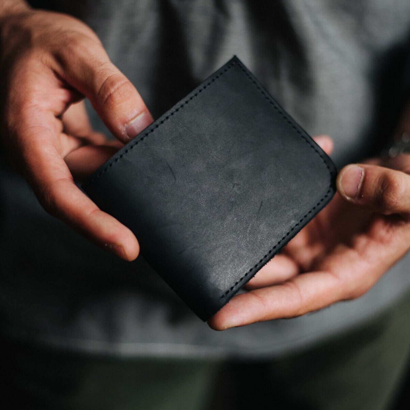 Black Leather Wallet for Men,leather Wallet Mens Bifold, Wallets for ...