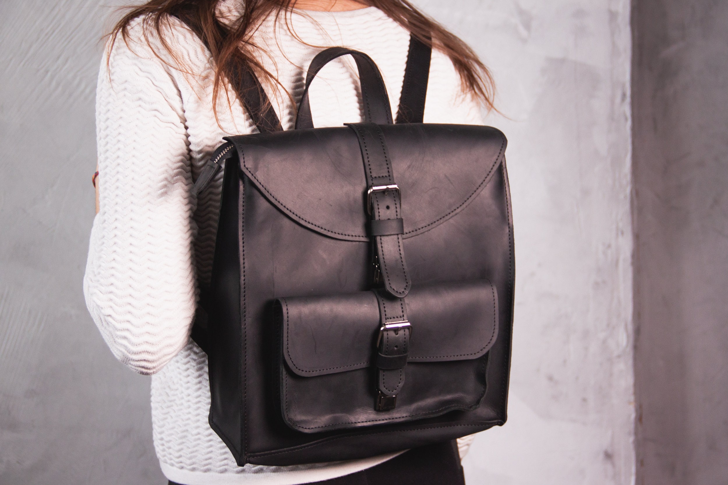 Leather Backpack Women Leather Backpack Purse Brown | Etsy