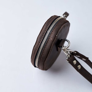 Leather Small Round Bag, Leather Round Purse, Mini Crossbody Bags for ...