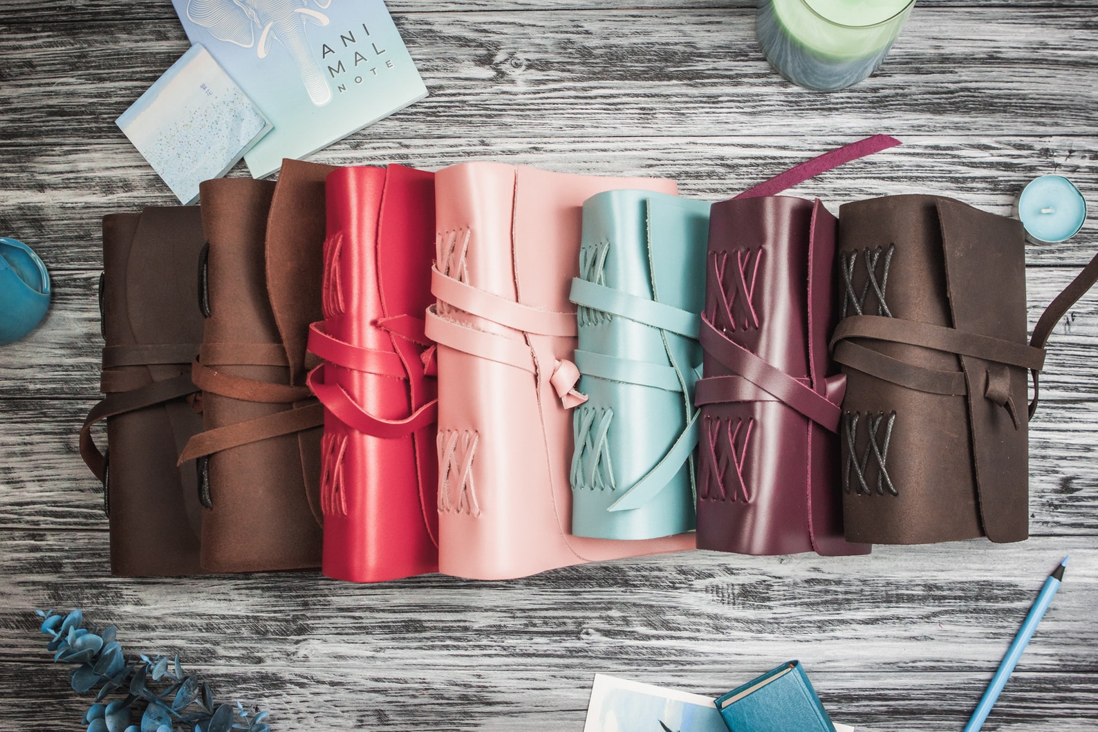Personalized Leather Journal, Pink Journal, A5 Travel Journal, Leather ...