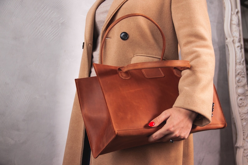 Leather Shopper Bag Leather Tote Bag for Women Leather - Etsy