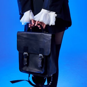 Wednesday Addams Backpack, Black Leather Backpack Women, Wednesday ...