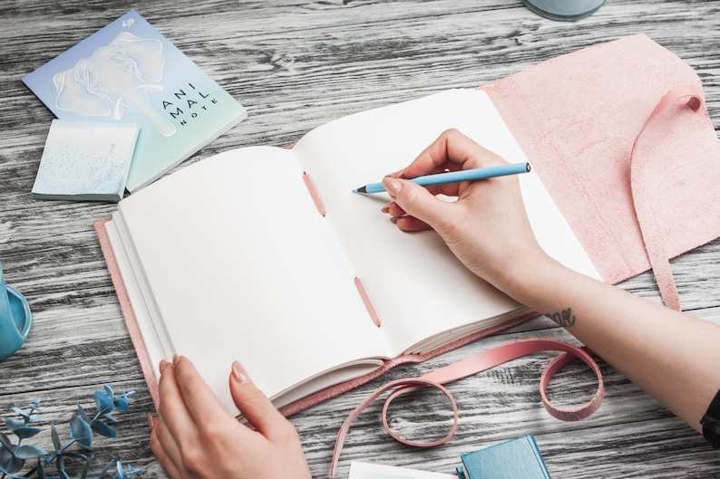 Personalized Leather Journal Pink Journal A5 Travel Journal - Etsy