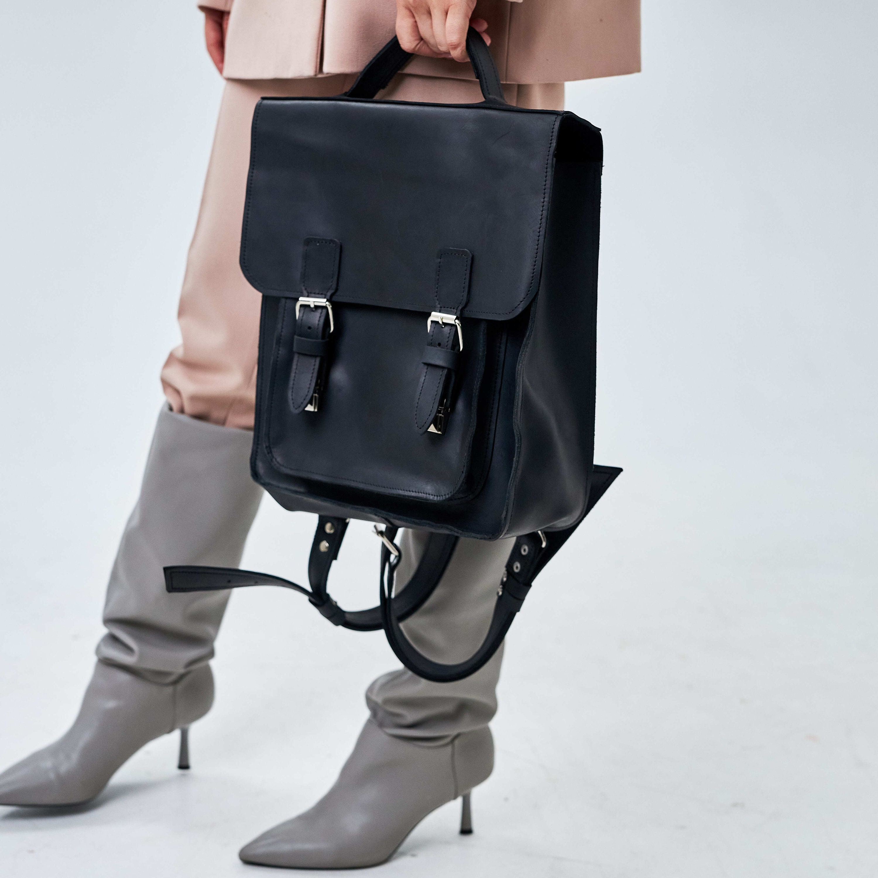 Leather Messenger Backpack for Women, Backpack Briefcase, Stylish ...
