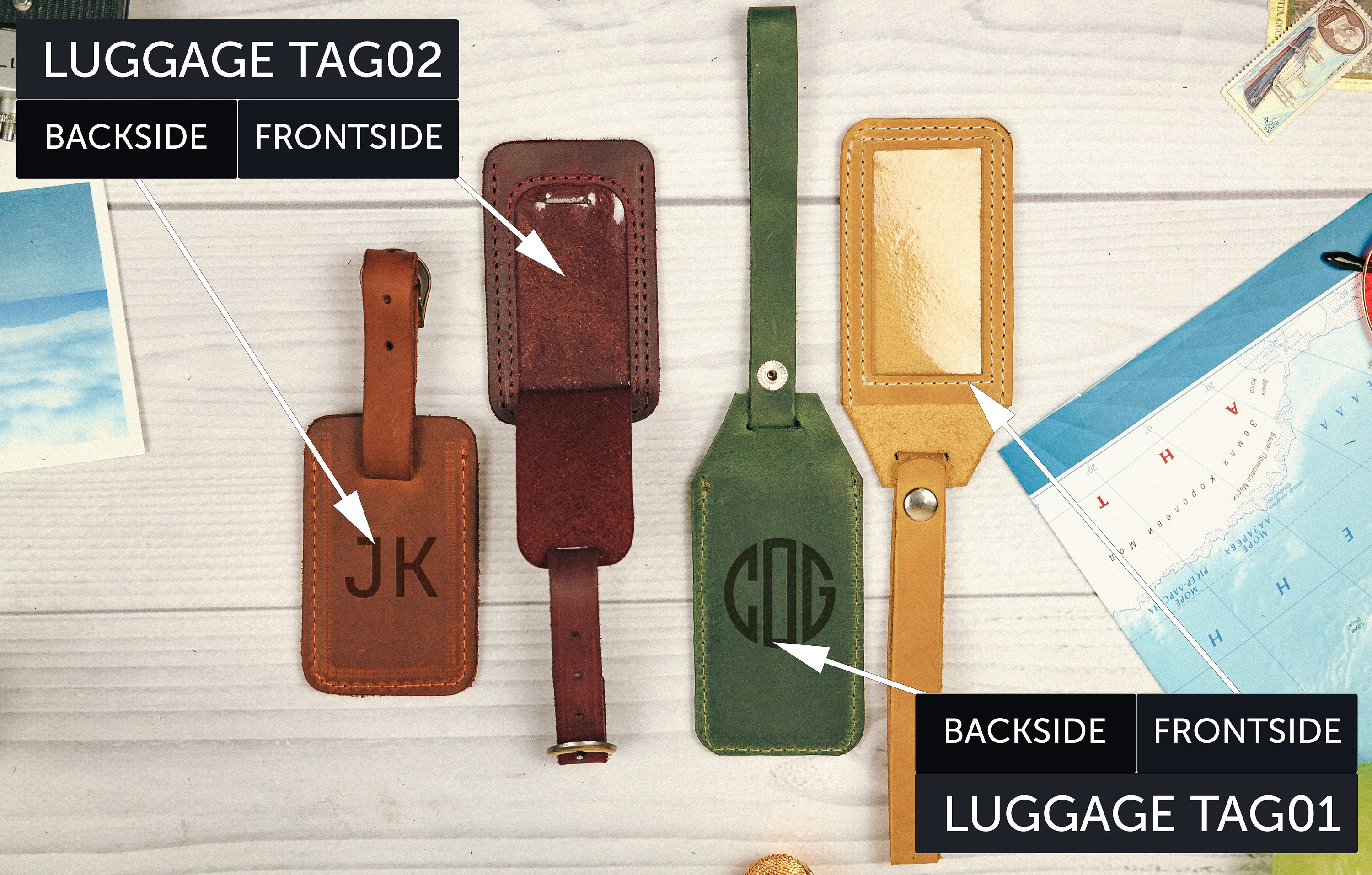 Leather luggage tag logoLuggage tags personalized | Etsy